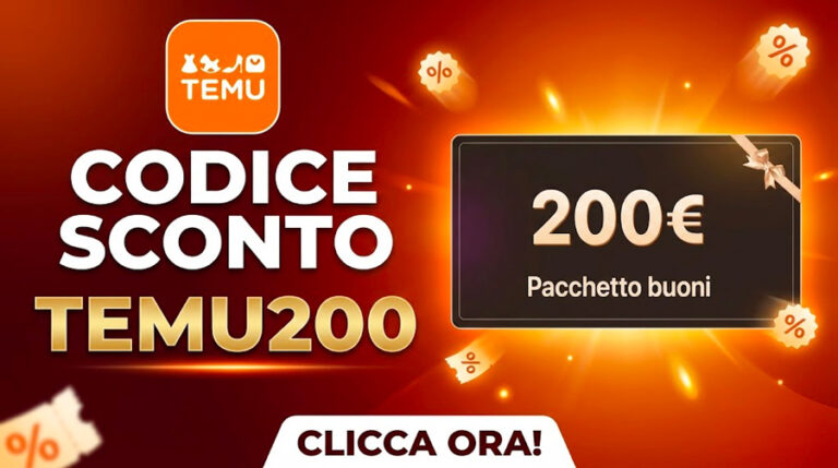 Codice Sconto Temu: Coupon 200€ - Marzo 2026